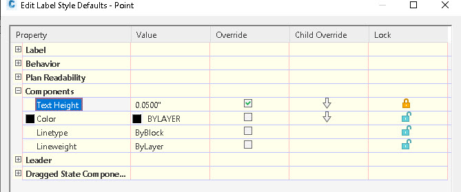 point label text height - Autodesk Community