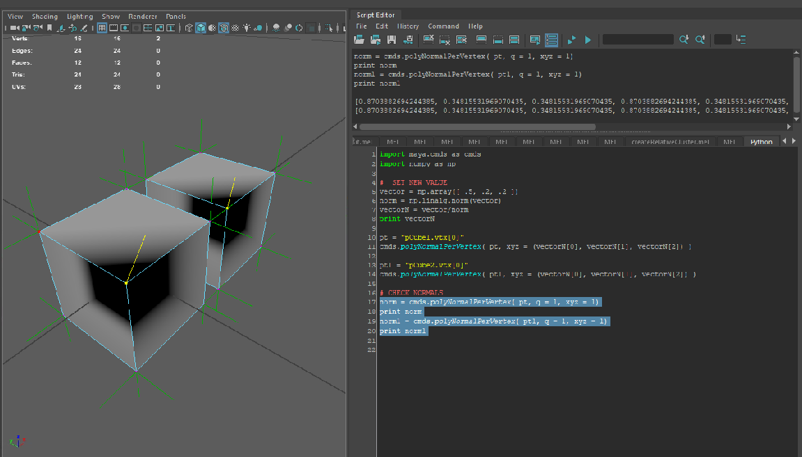 Solved: polyNormalPerVertex normals issue? - Autodesk Community