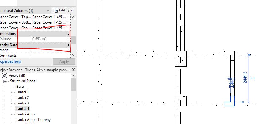 volume calculation between L shaped column and beam? - Autodesk Community