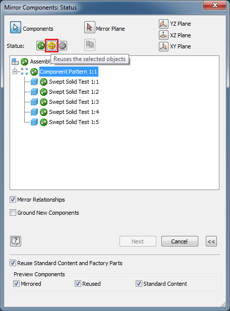 Solved: How to prevent a mirrored part from creating a new row - Autodesk Community