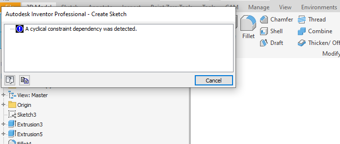 A cyclical constraint dependency was detected - Autodesk Community