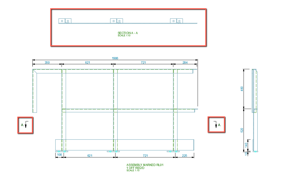 cut view in x direction(section from top) Drawing style - Autodesk ...