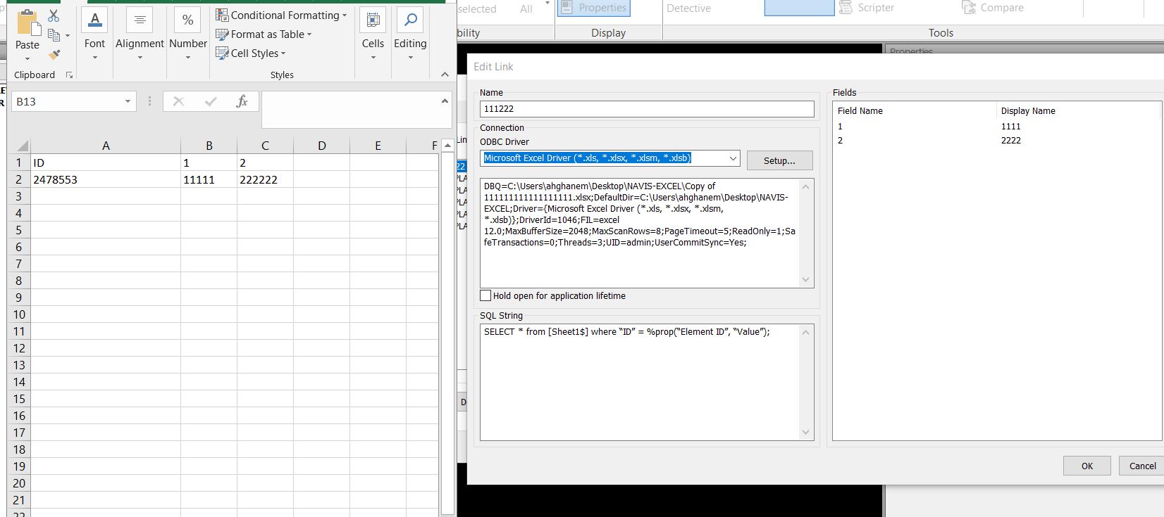 Error During Linking From Navisworks To Excel Autodesk Community 