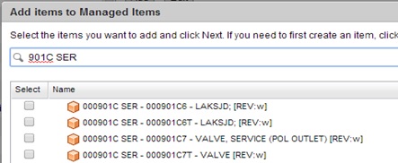 Select all items in the list when adding items to Managed Items ...