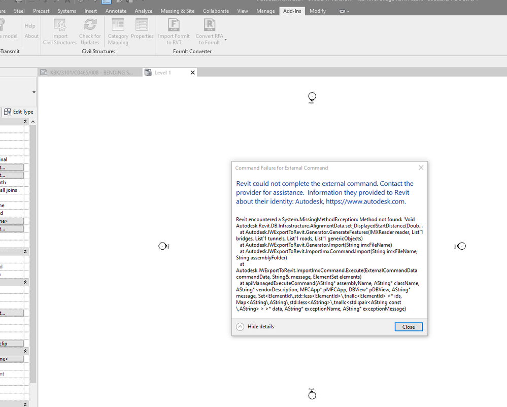 Import Civil Structures Error - Autodesk Community
