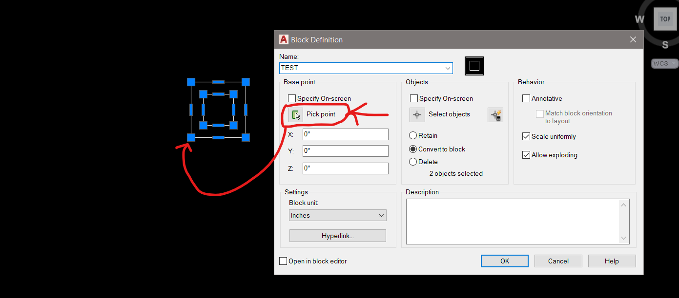When inserting block, it appears too far away from the crosshair - Autodesk Community