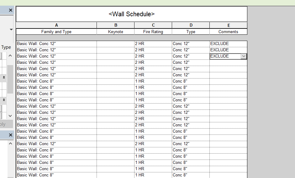 Solved: hide rows in wall schedule - Autodesk Community