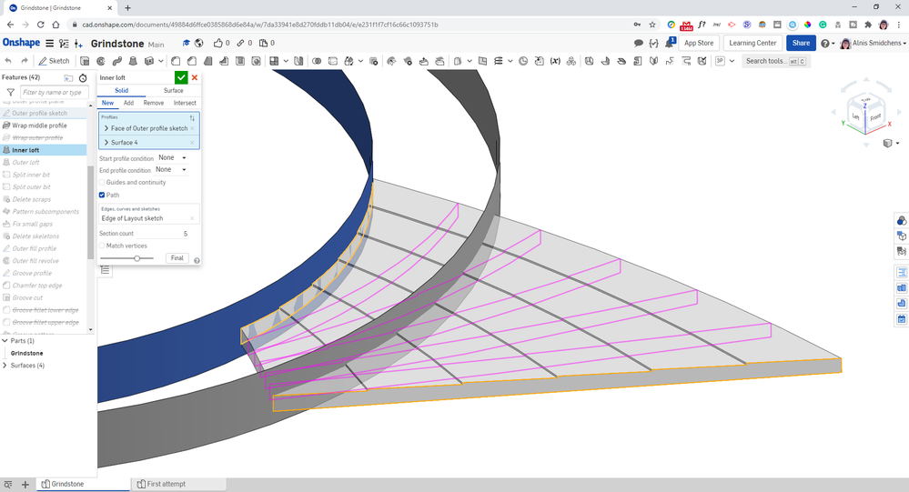 Solved: Can't select a sketch as a profile for a loft, but that profile ...