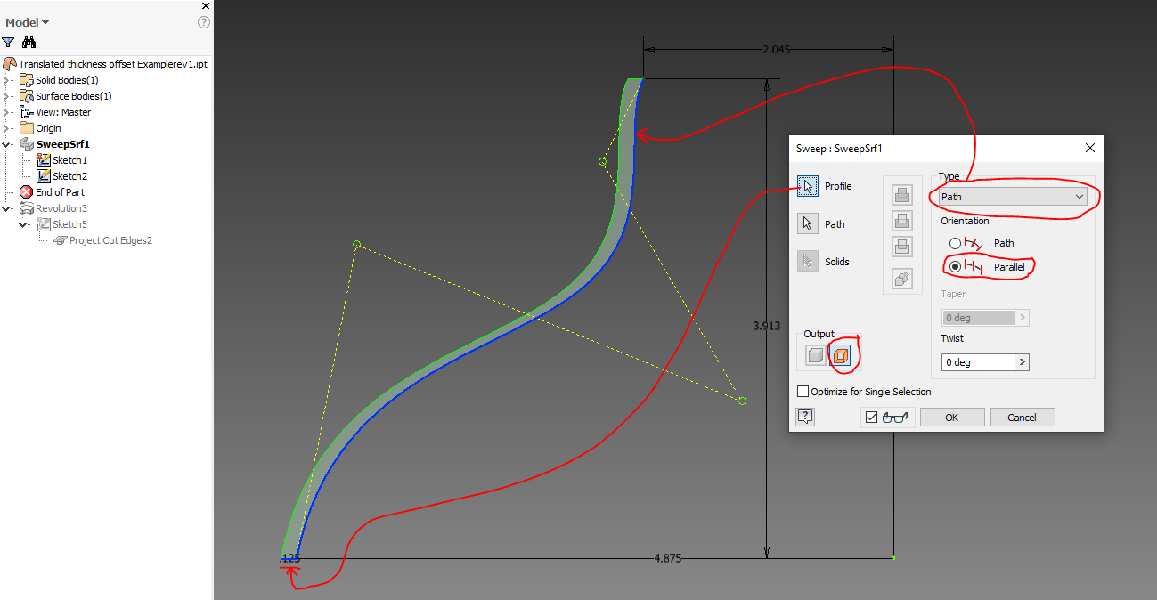Solved: Different way to Create a Thicken/Offset Face? - Autodesk Community