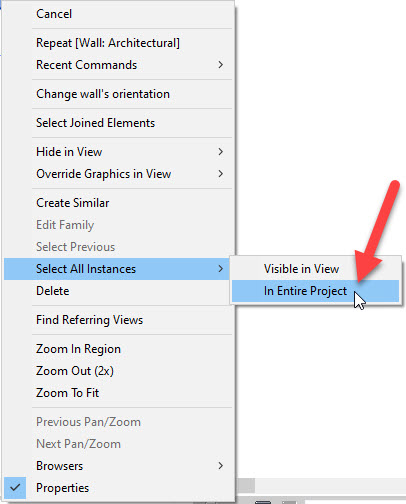 How can I get the equivalent behaviour for the user Interface Select all instances in entire ...
