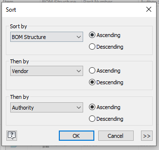 Solved: Sort BOM and renumber / Sort parts list - Autodesk Community