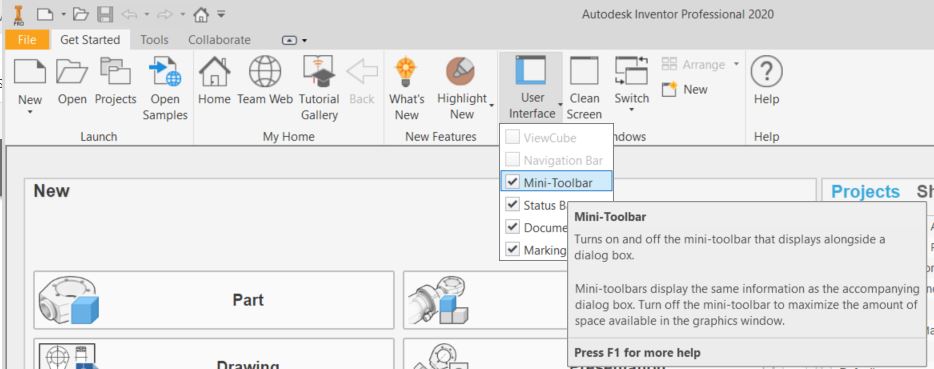 Mini toolbar not available - Autodesk Community
