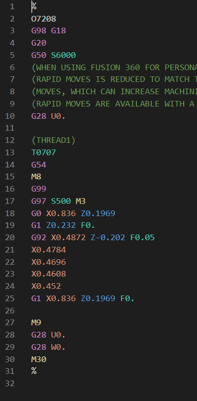 Solved: G92 threading getting strange code - Autodesk Community