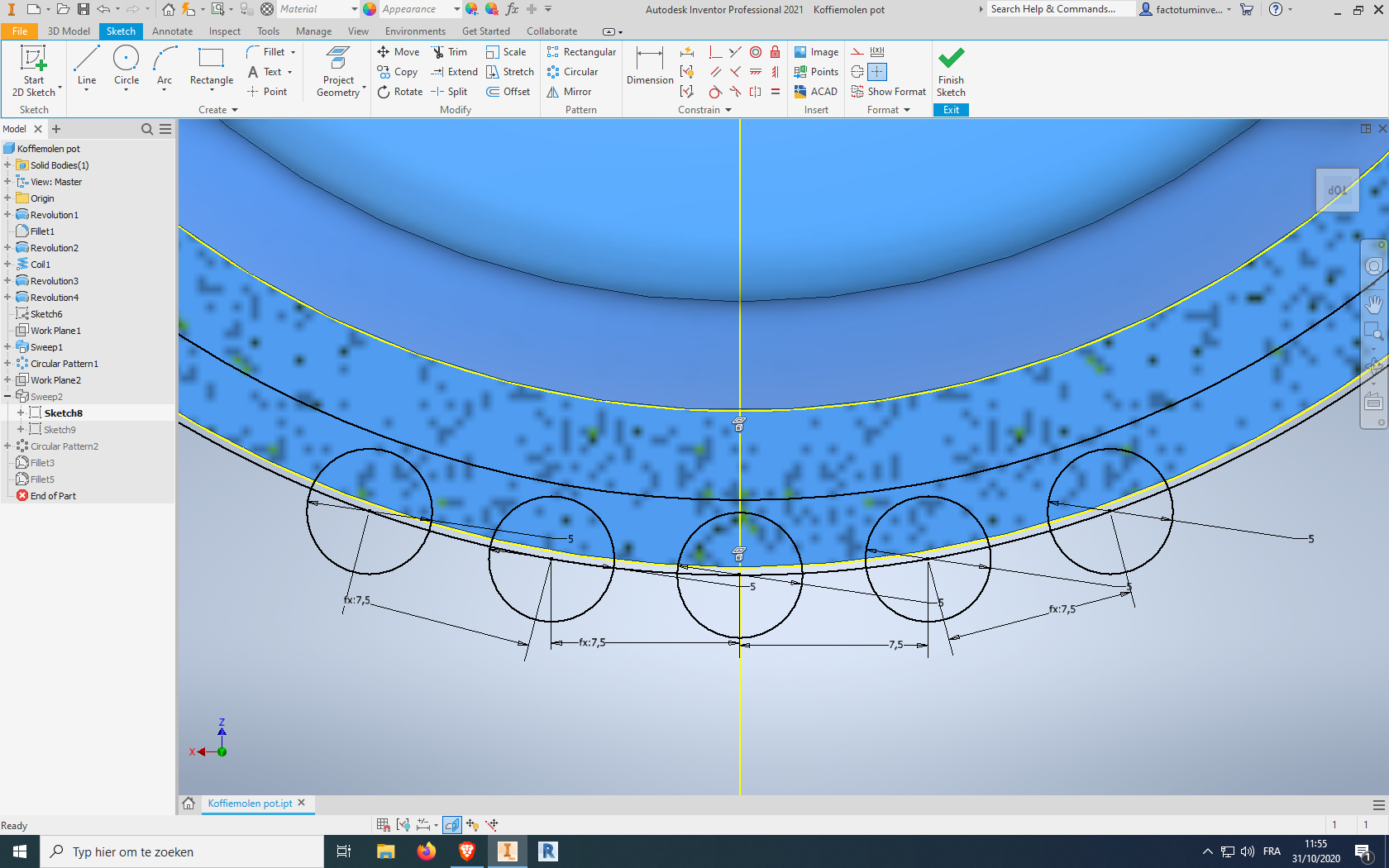 Solved: The struggle to execute a sweep command on curved surface - Autodesk Community