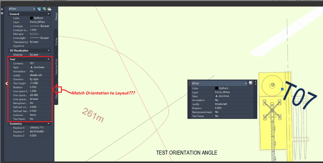 Feature text from SDF file not horizontal in viewport - Autodesk Community