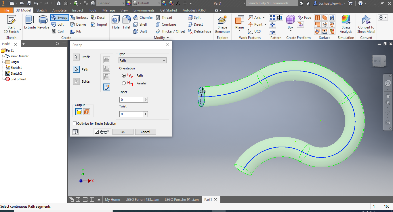 Solved: The struggle to execute a sweep command on curved surface - Autodesk Community