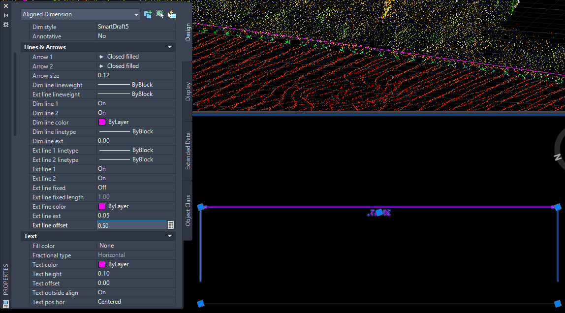 Solved: Need help with this aligned dimension (multi length extension lines) - Autodesk Community