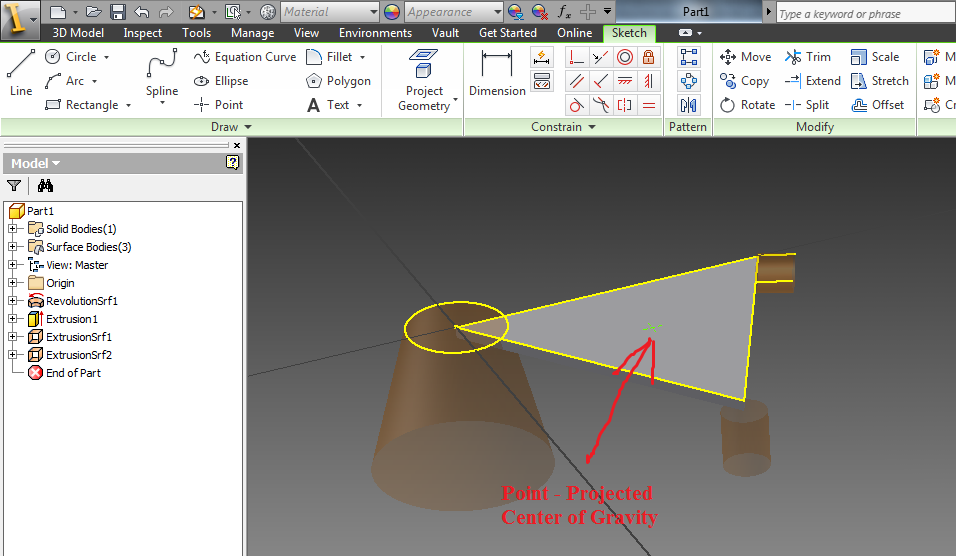 Project center of gravity to sketch point - Autodesk Community