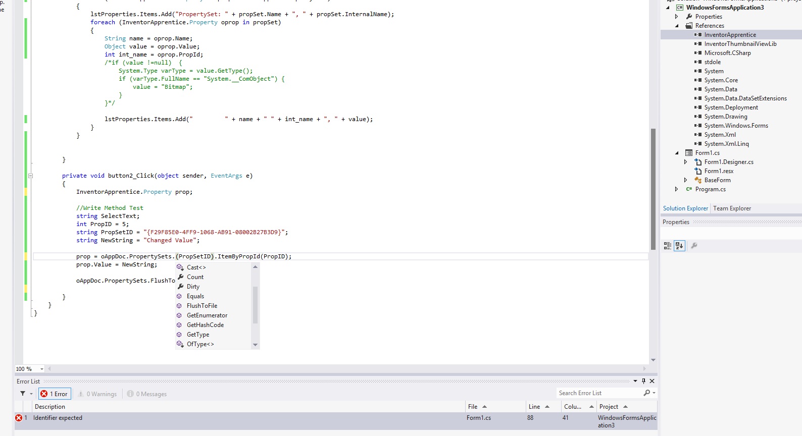 Edit iProperty using Apprentice and C# - Autodesk Community