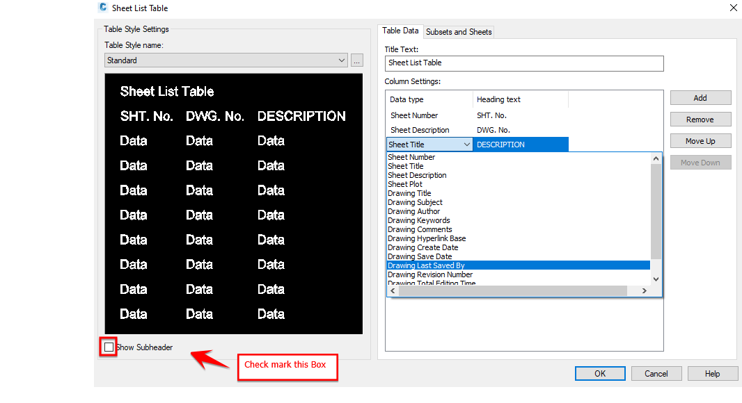 Solved: Need help with Drawing List (Sheet Manager - Autodesk Community