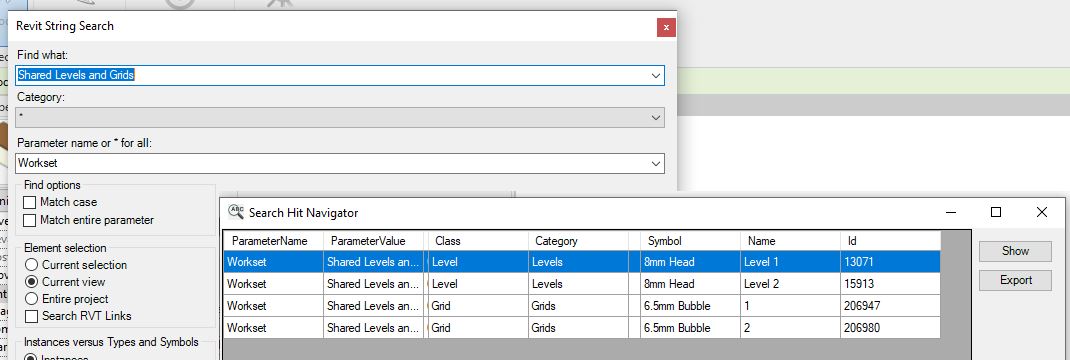 FIND ELEMENTS IN A WORKSET - Autodesk Community