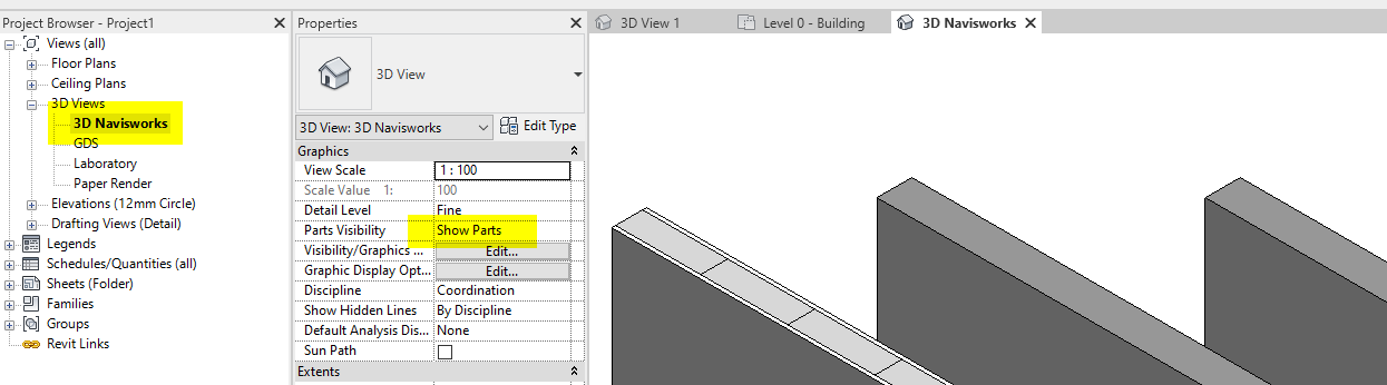 Export "Parts" from revit to navisworks - Autodesk Community