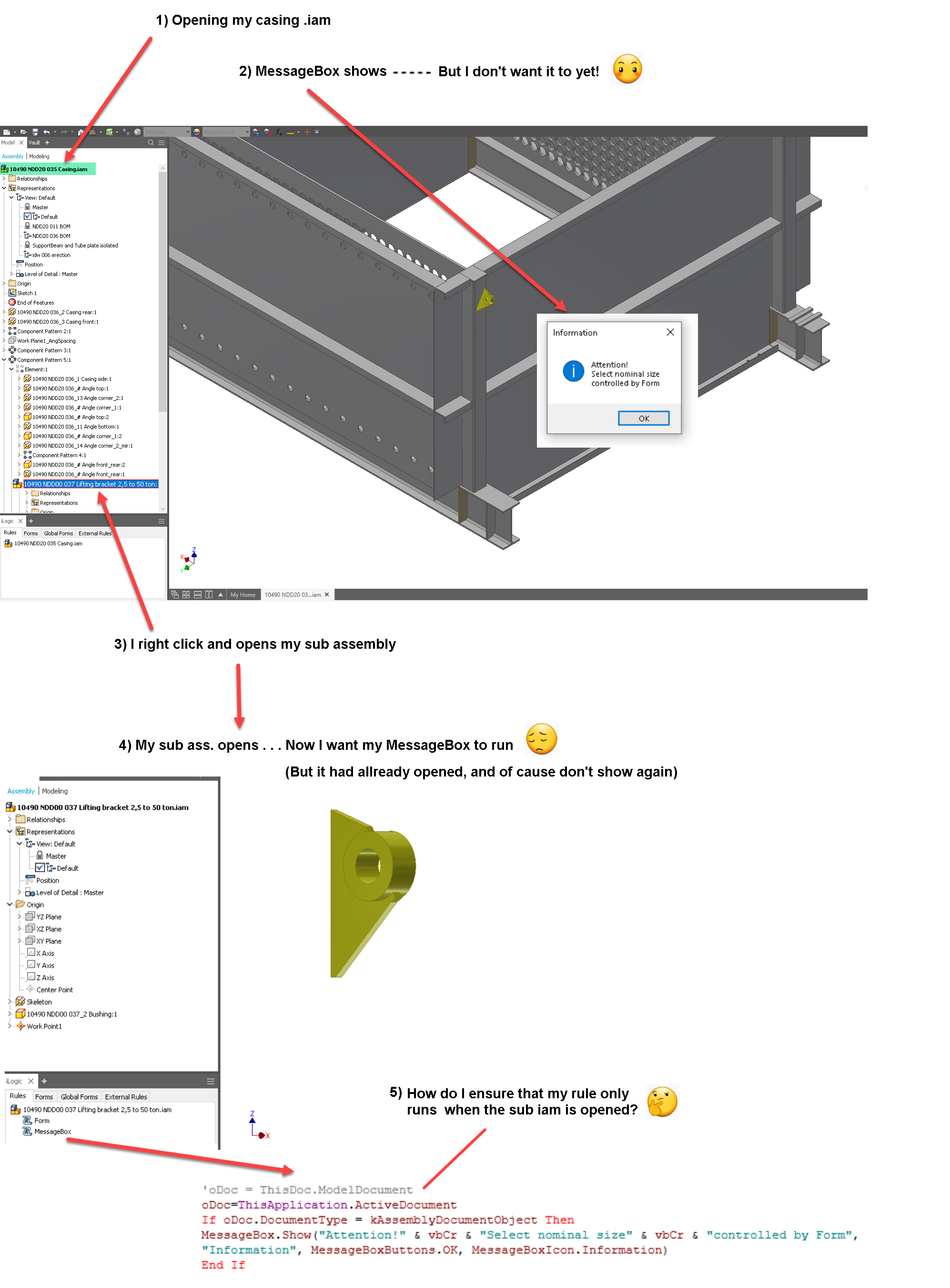 Solved: MessageBox should only fires i sub iam - Autodesk Community