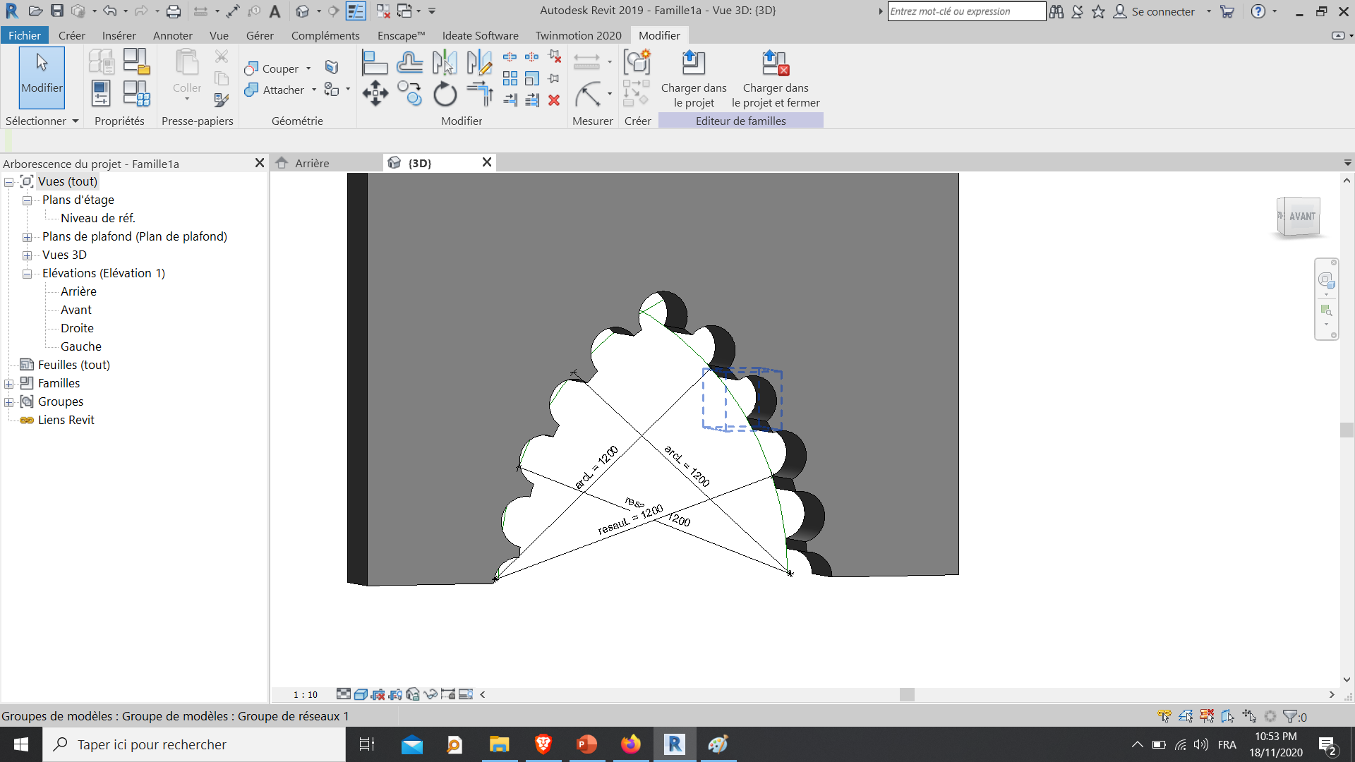family making radial array starting point and ending point fixed to a plan - Autodesk Community