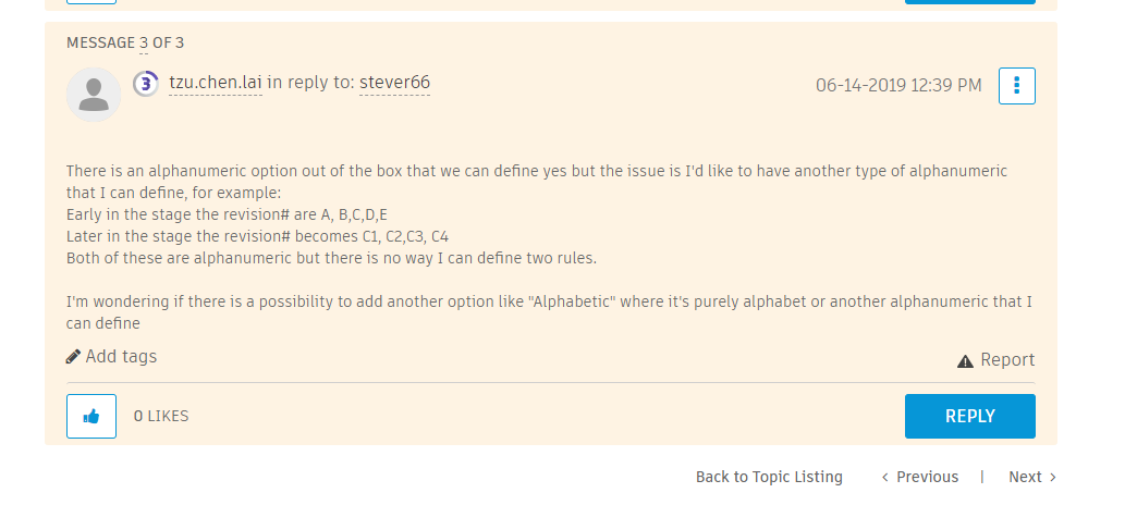 Solved: Is it possible to add another alphanumeric option from the Numbering dropdown ...