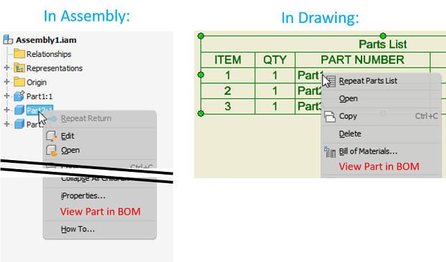 Access BOM properties from drawing parts list - Autodesk Community
