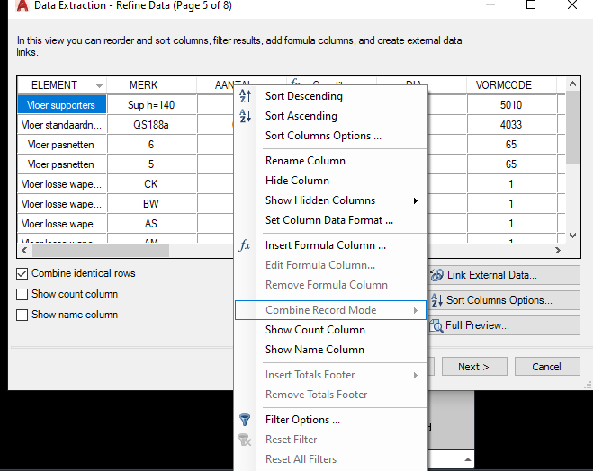 Advanced data extraction - Autodesk Community