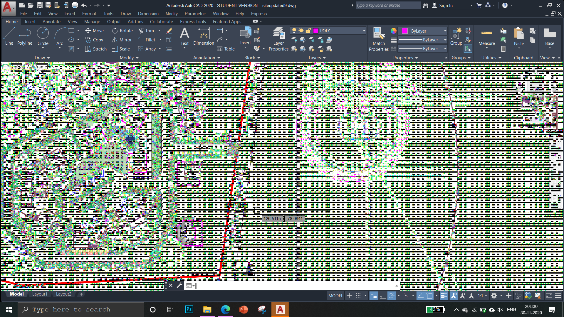 autocad 2020 creates this grid coloured pattern on screen while working ...