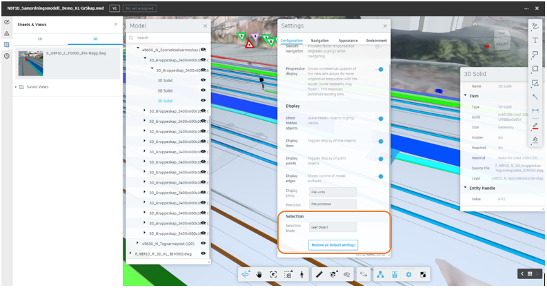 BIM360 Large Model Viewer - change default settings permanently ...