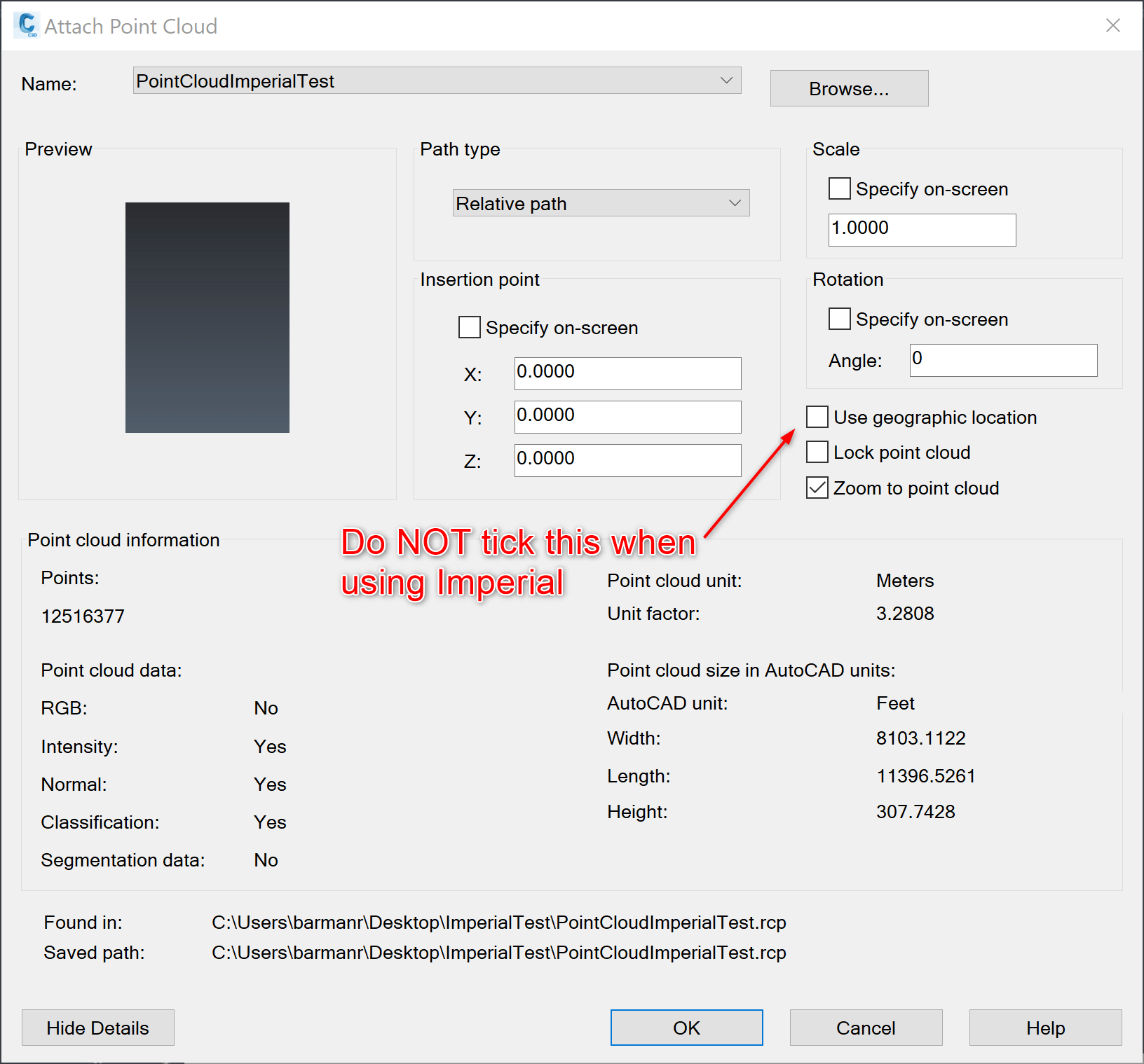 Civil3D point cloud import in wrong datum - Autodesk Community