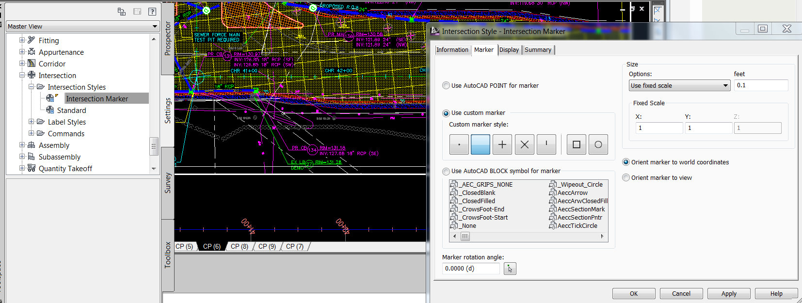Solved: Intersection Marker style - Autodesk Community