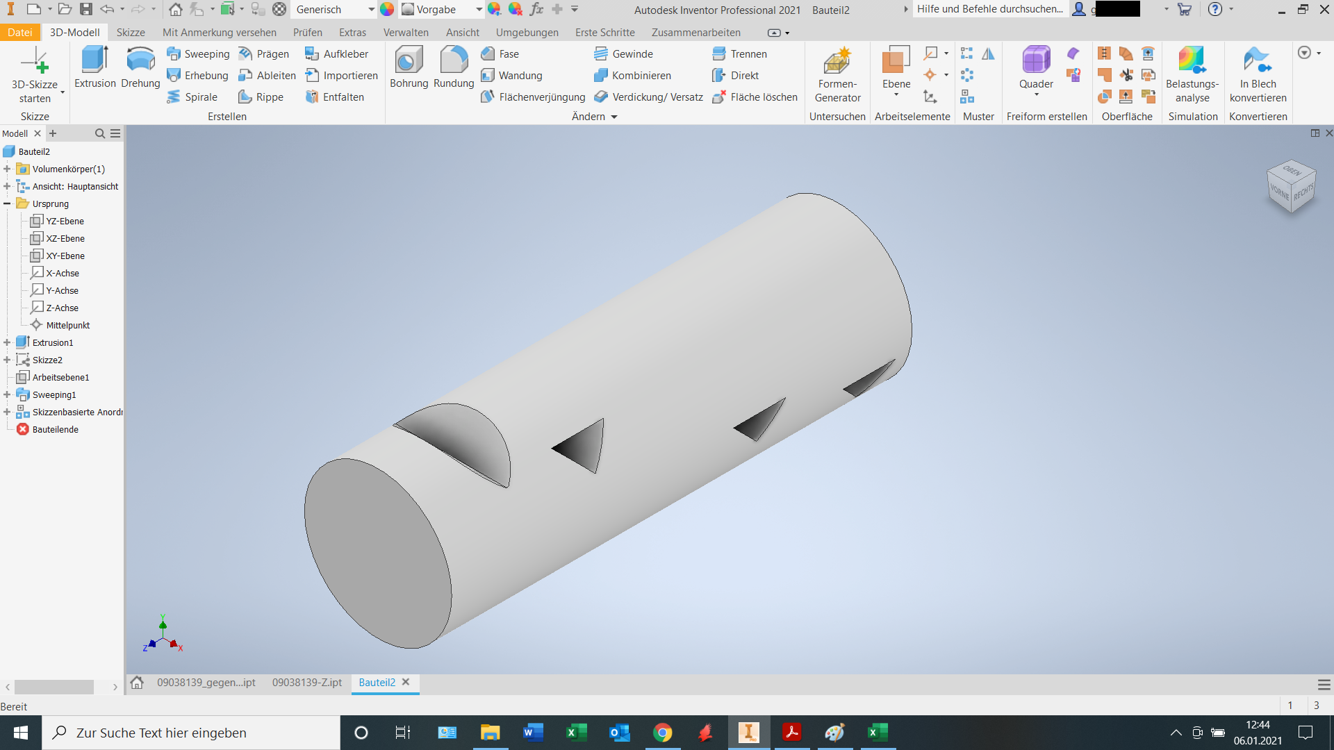 Solved: Sketch based sweep pattern on a roll - Autodesk Community
