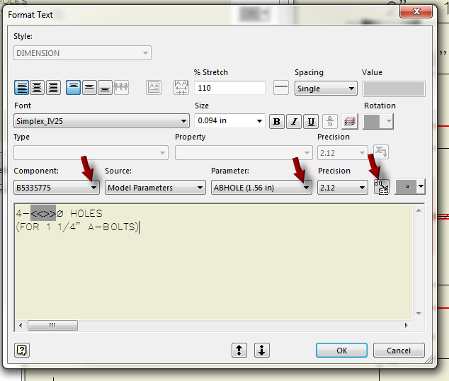 Solved: Can numeric parameter be formatted in an Inventor Drawing text ...