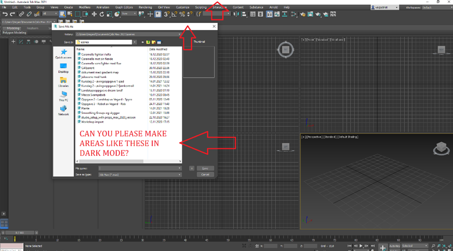 Dark Mode when saving a file for 3DS Max? - Autodesk Community