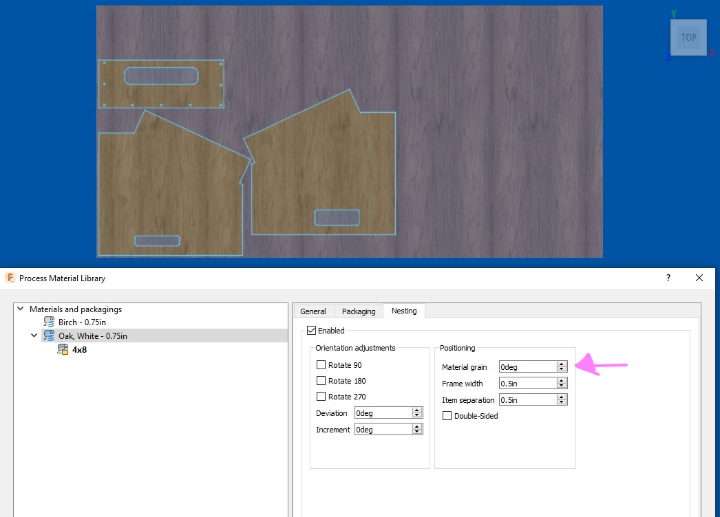 Solved: Nesting ---> Process Material Library --> Positioning ...