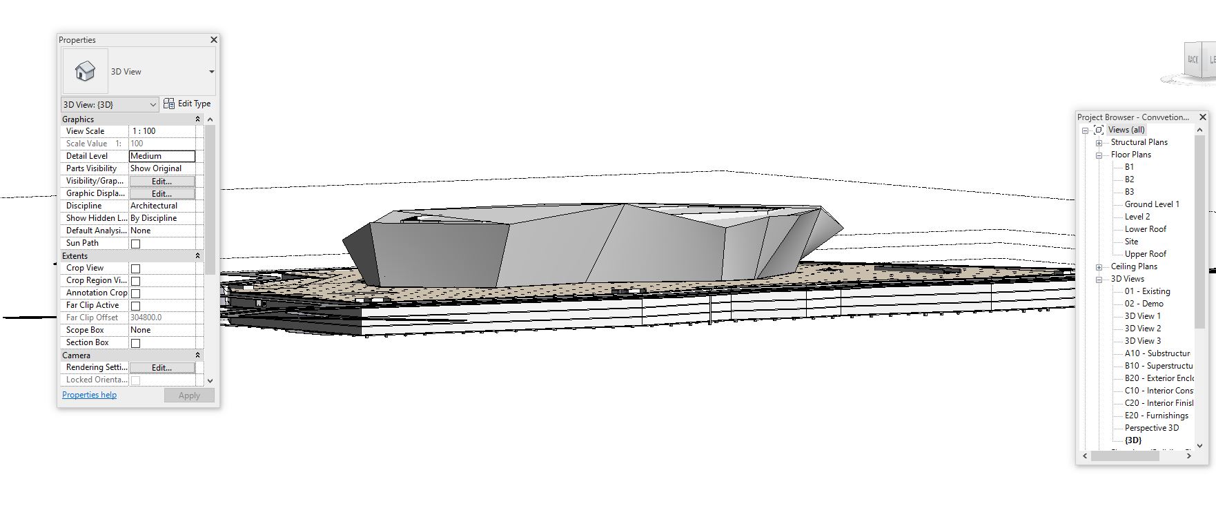 I created a complex model in solid form with different nodes in Revit ...