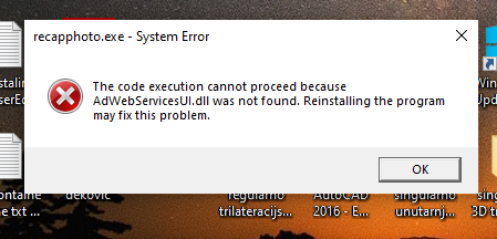 Autodesk Recap Photo problem when try to open an app - The code ...