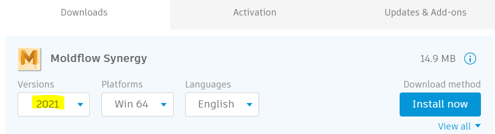 Moldflow 2021.1 (the localization release) is available right now. - Autodesk Community