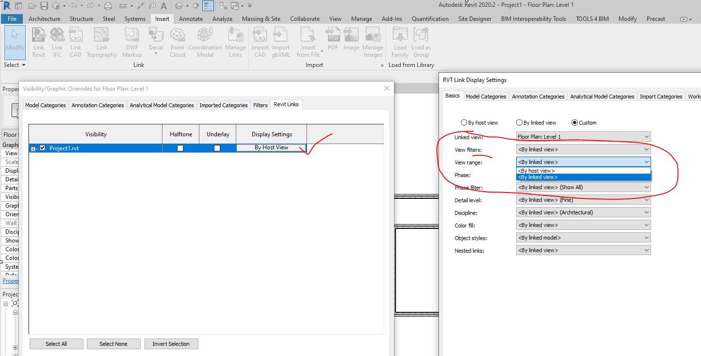 Solved: View range does not change in master file with linked file - Autodesk Community