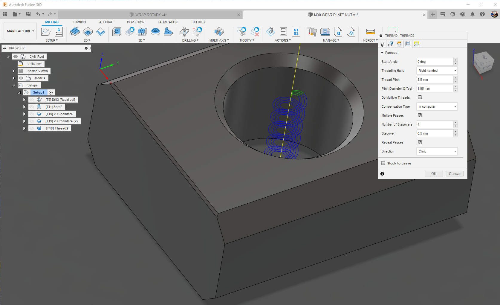 Solved: No finishing allowance in thread milling? - Autodesk Community