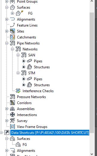 Create data shortcuts menu does not show pipe networks - Autodesk Community