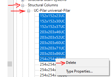 Can't load a different size UC Column - Autodesk Community