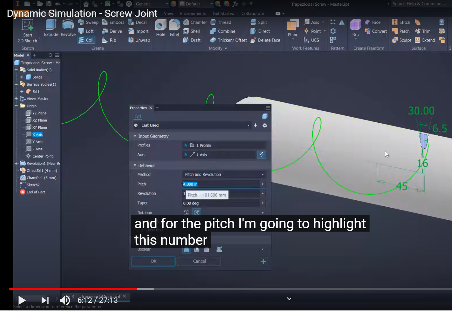 Dynamic Simulation - Screw Joint tutorial by @JDMather - Autodesk Community