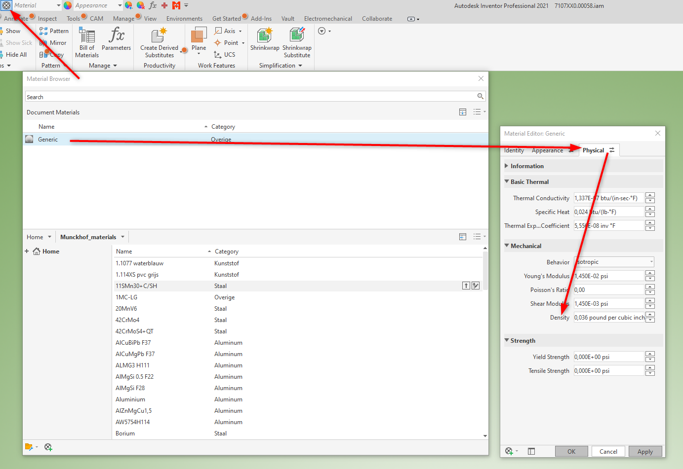 Solved: Setting Generic Material Density to Zero - Autodesk Community