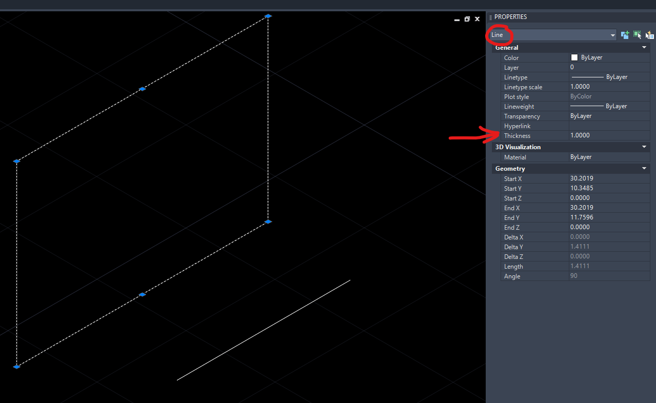 Solved: "LINE" default to 1" Thickness - Autodesk Community