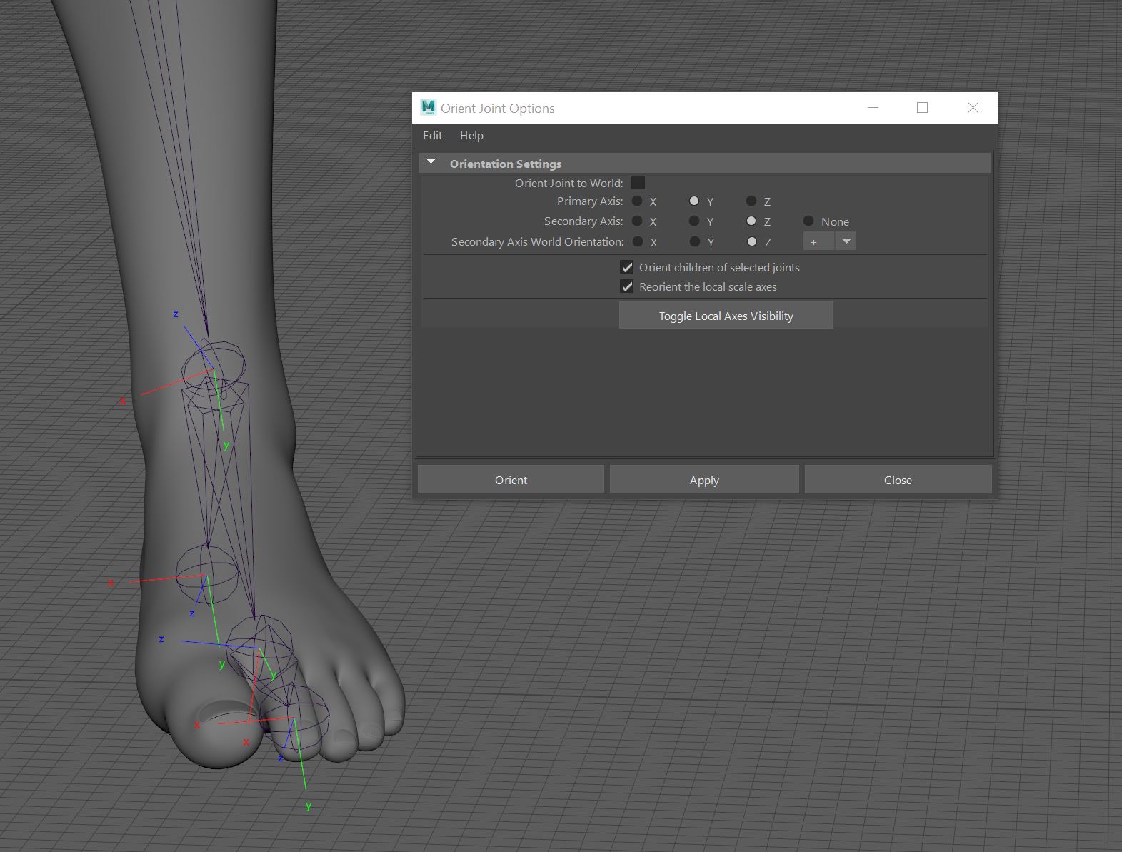 Solved: Maya Orienting Joints Problem - Autodesk Community